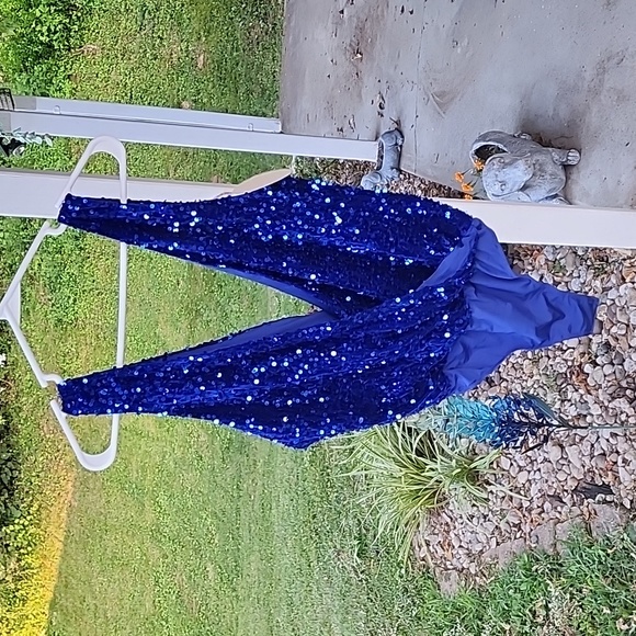 Saints And Hearts | Tops | Blue Velvet Sequin Body Suit Nwt | Poshmark